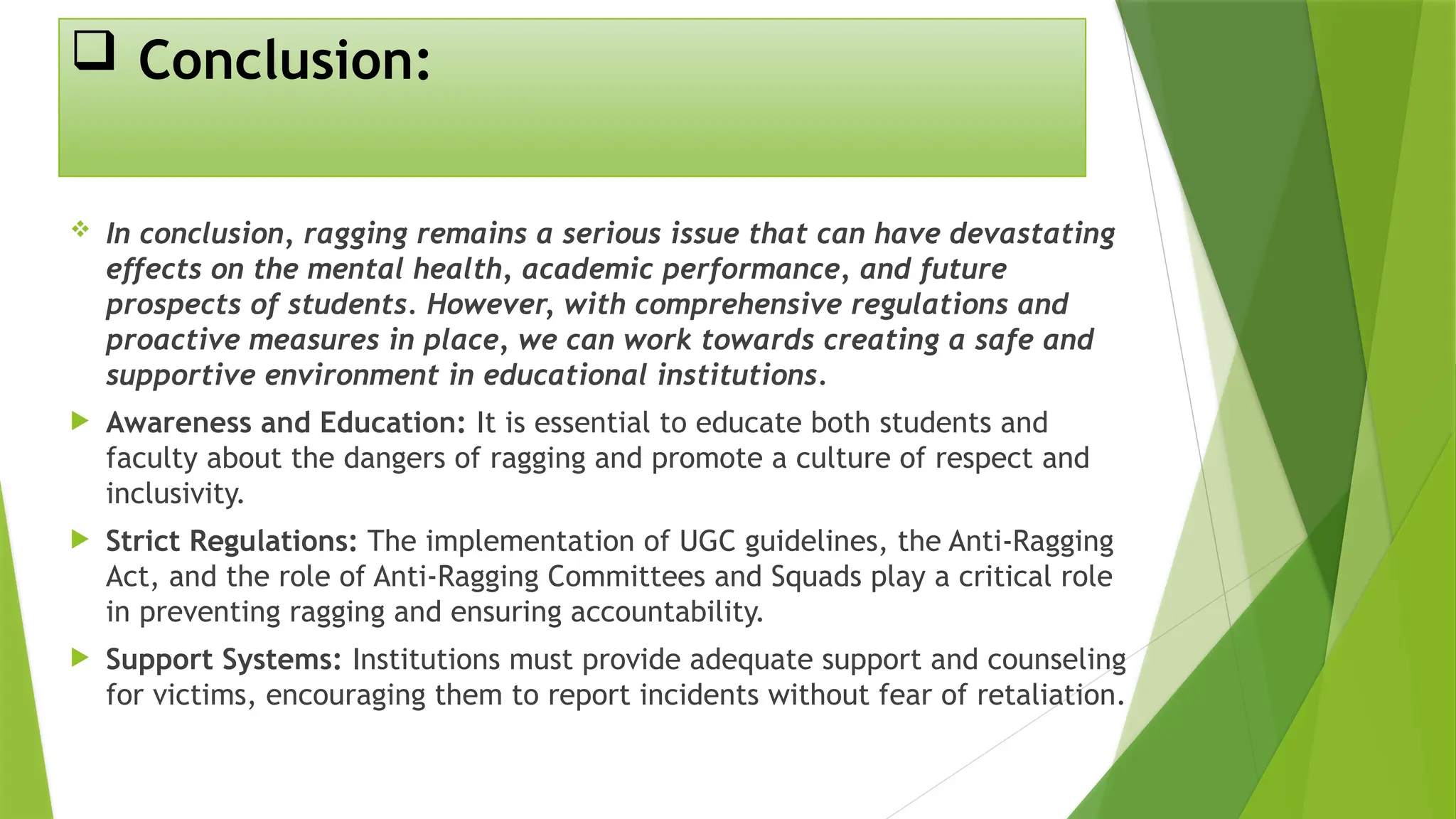 Anti Ragging ppt for making students informed.pptx