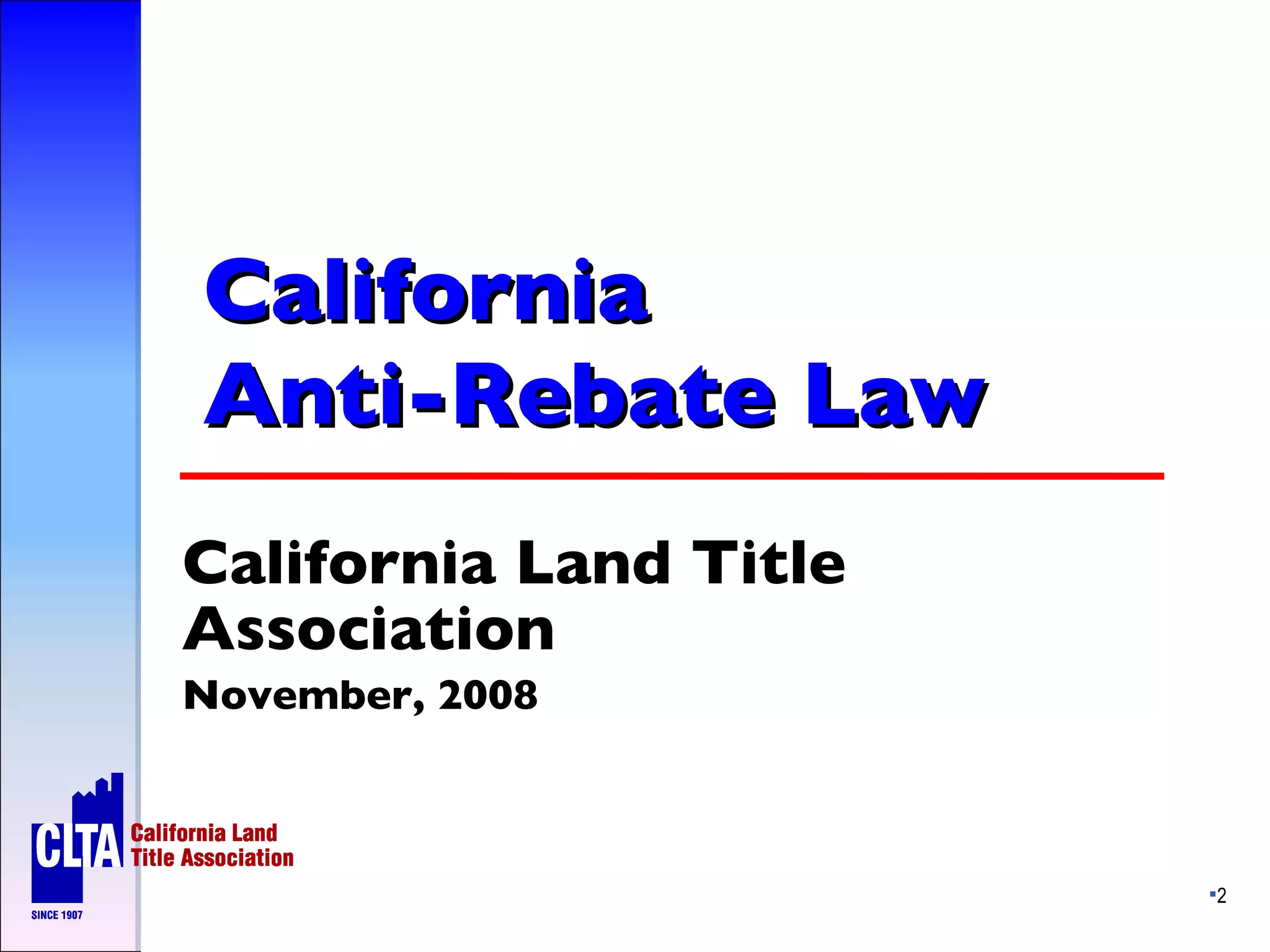 Anti Rebate Law Presentation Revised | PPT