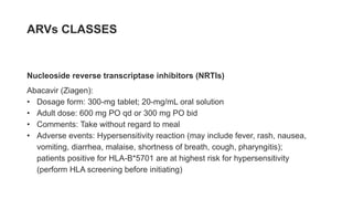 Antiretroviral therapy for hiv infection | PPTX