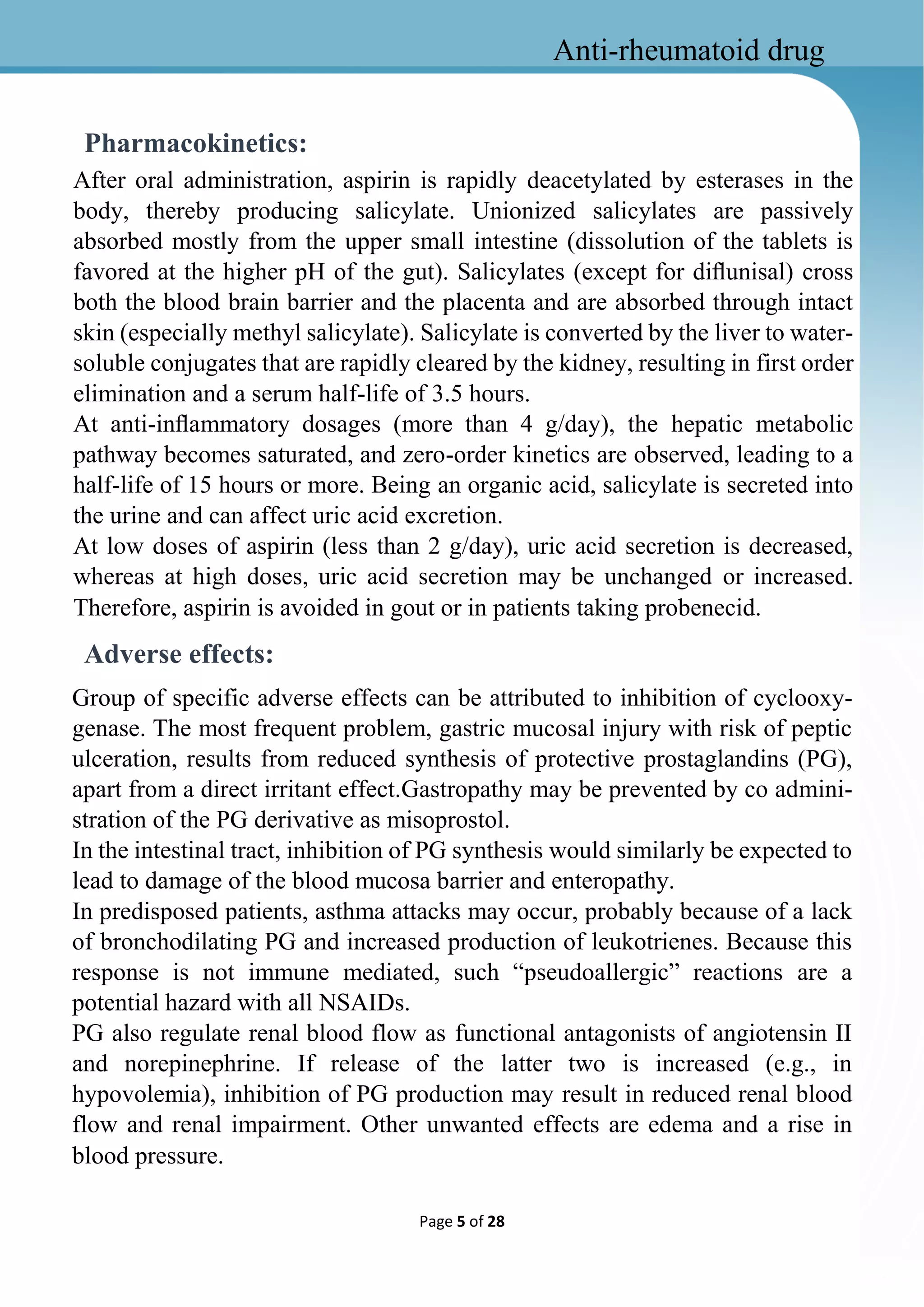 Anti rheumatic drug ( NSAIDs and DMARDs ) | PDF