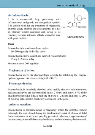 Anti rheumatic drug ( NSAIDs and DMARDs ) | PDF