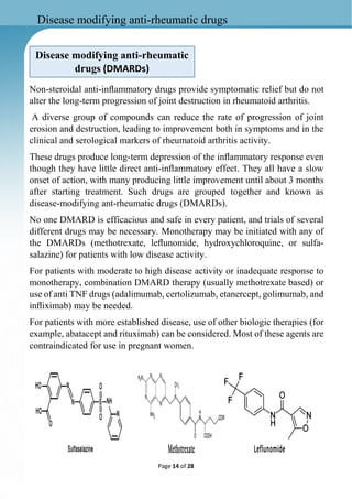 Anti rheumatic drug ( NSAIDs and DMARDs ) | PDF