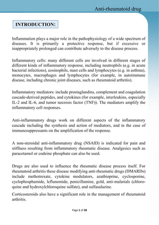 Anti rheumatic drug ( NSAIDs and DMARDs ) | PDF