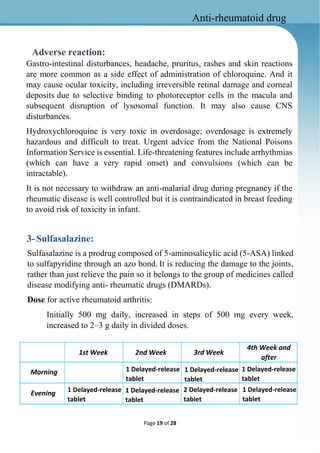 Anti rheumatic drug ( NSAIDs and DMARDs ) | PDF