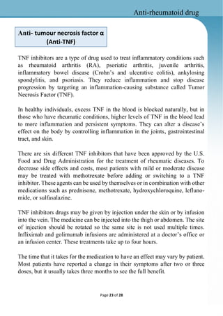 Anti rheumatic drug ( NSAIDs and DMARDs ) | PDF