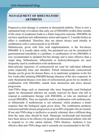 Anti rheumatic drug ( NSAIDs and DMARDs ) | PDF