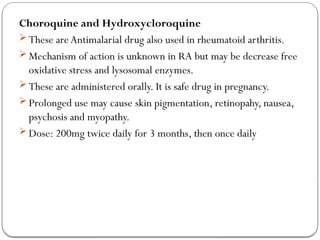 Rheumatoid arthritis ANTIRHEUMATOID DRUGS.pptx