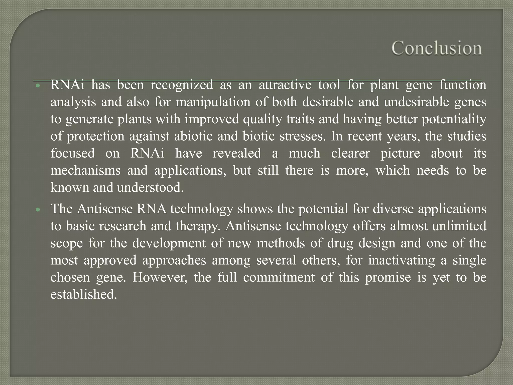 Antisense and RNAi | PPTX
