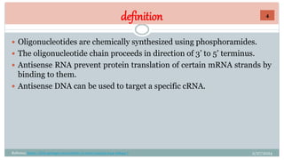 Antisense oligonucleotides ppt.ppt ISF COLLEGE OF PARMACY | PPTX
