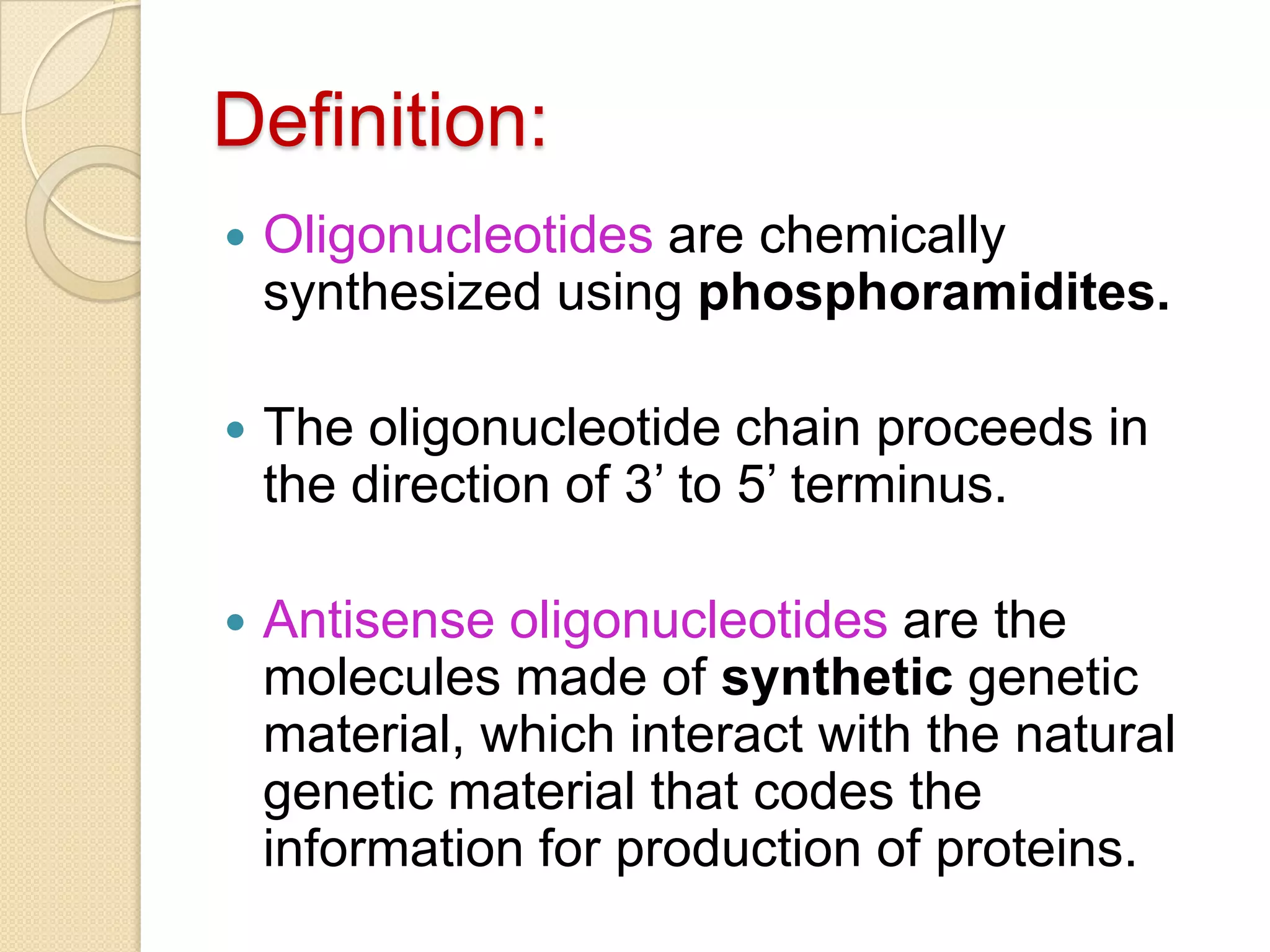 Antisense oligonucleotide therapy | PPTX