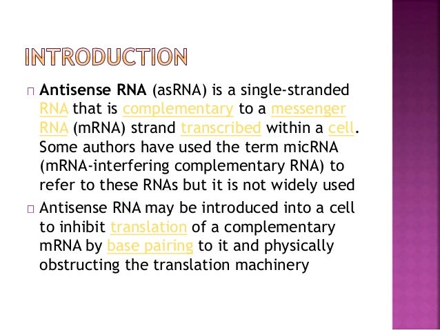 Antisense rna