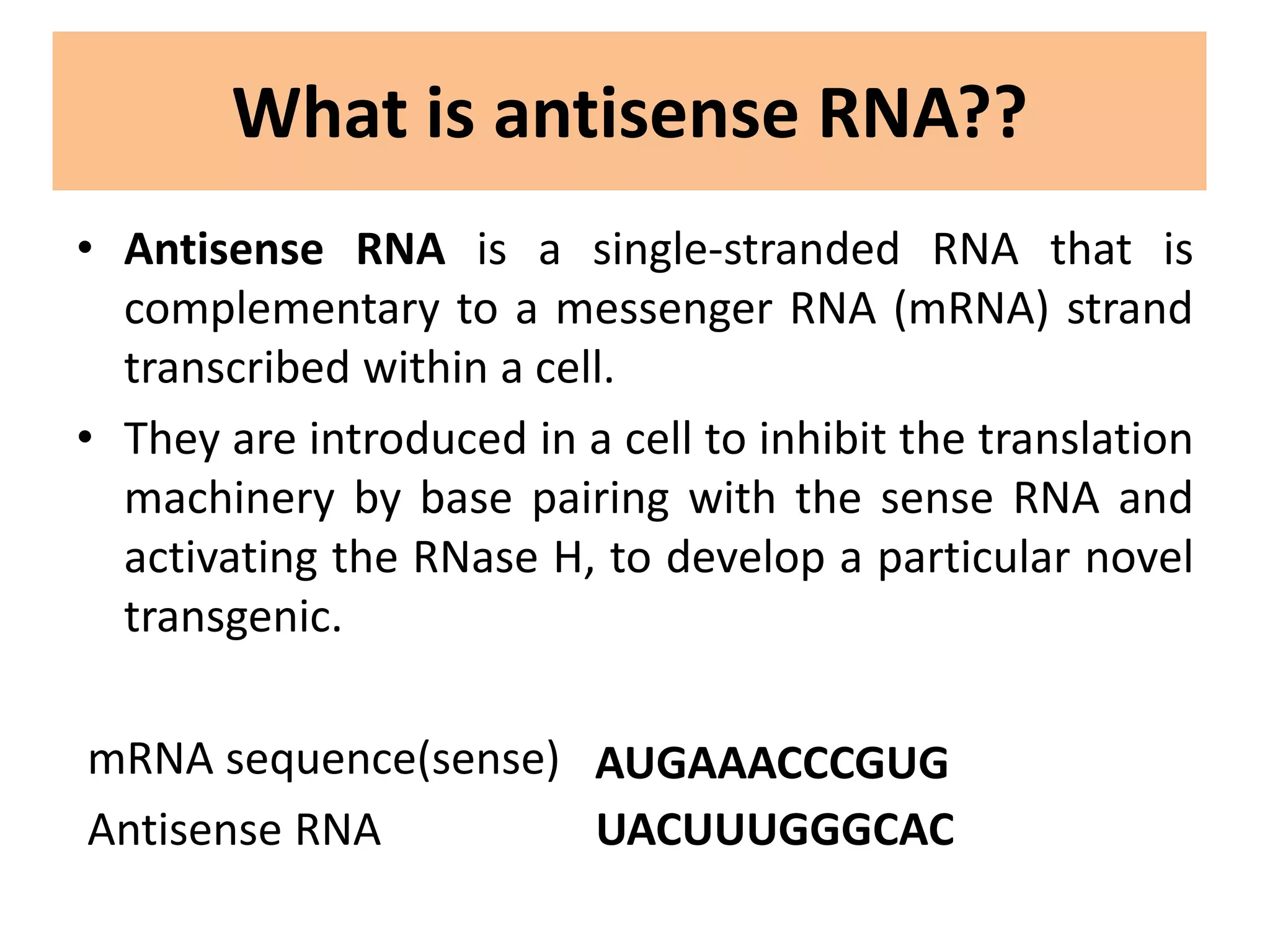 Antisense rna technology | PPTX