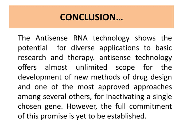 Antisense rna technology | PPTX | Chemistry | Science
