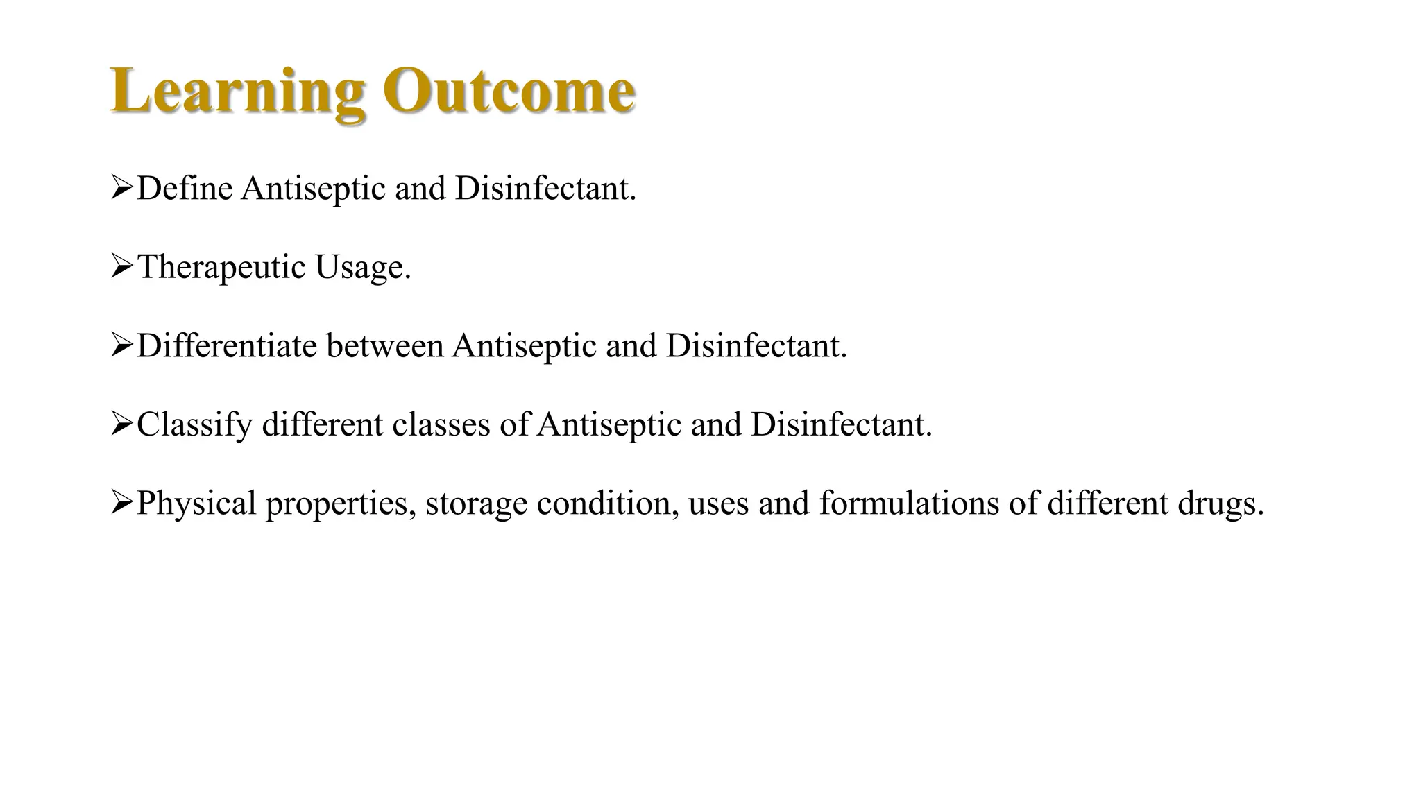 Antiseptic And Disinfectant Presentation of Pharmaceutical Chemistry | PDF