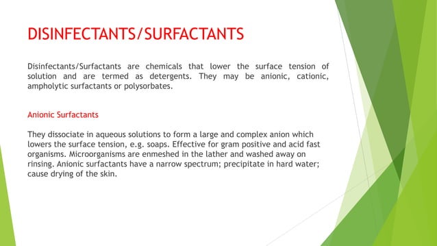 Antiseptic and disinfectants | PPTX | Infectious Diseases | Diseases and Conditions