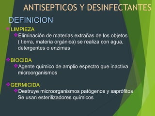 Antisepticos y desinfectantes | PPT