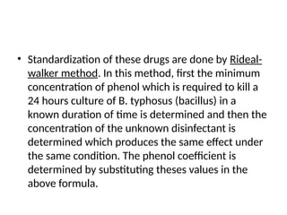 medicinal chemistry disinfectants and antiseptics | PPTX