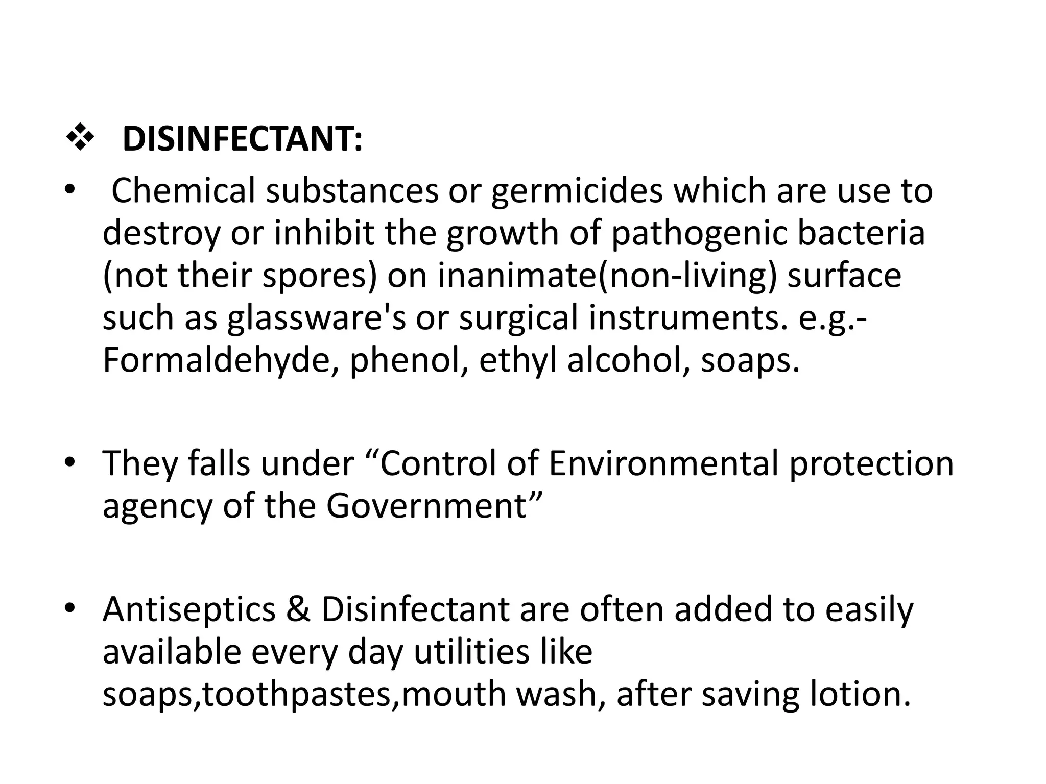 Antiseptics and disinfectant | PPTX