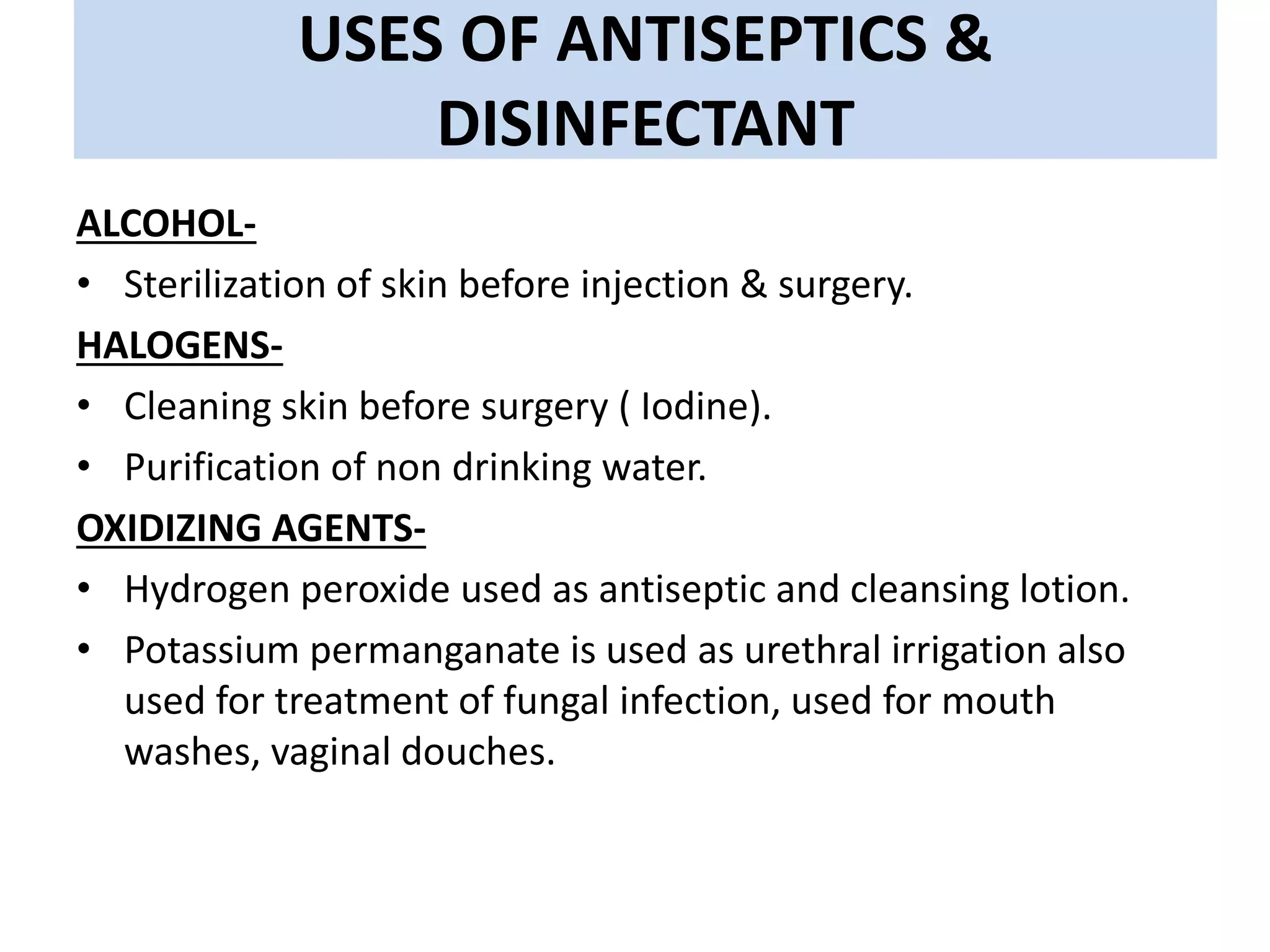 Antiseptics and disinfectant | PPTX