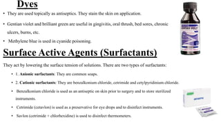 Antiseptics and disinfectants | PPTX