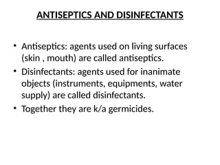 antiseptics and disinfectants in pharmacology .pptx