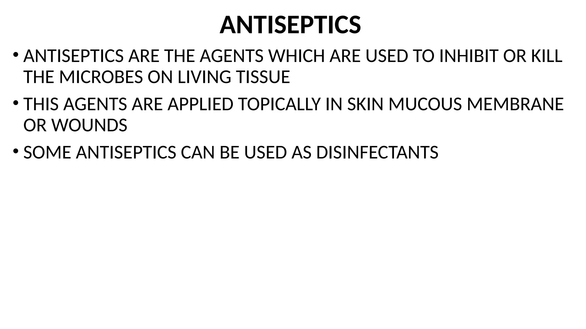 pharmacology of commonly used antiseptics and disinfectants | PPTX