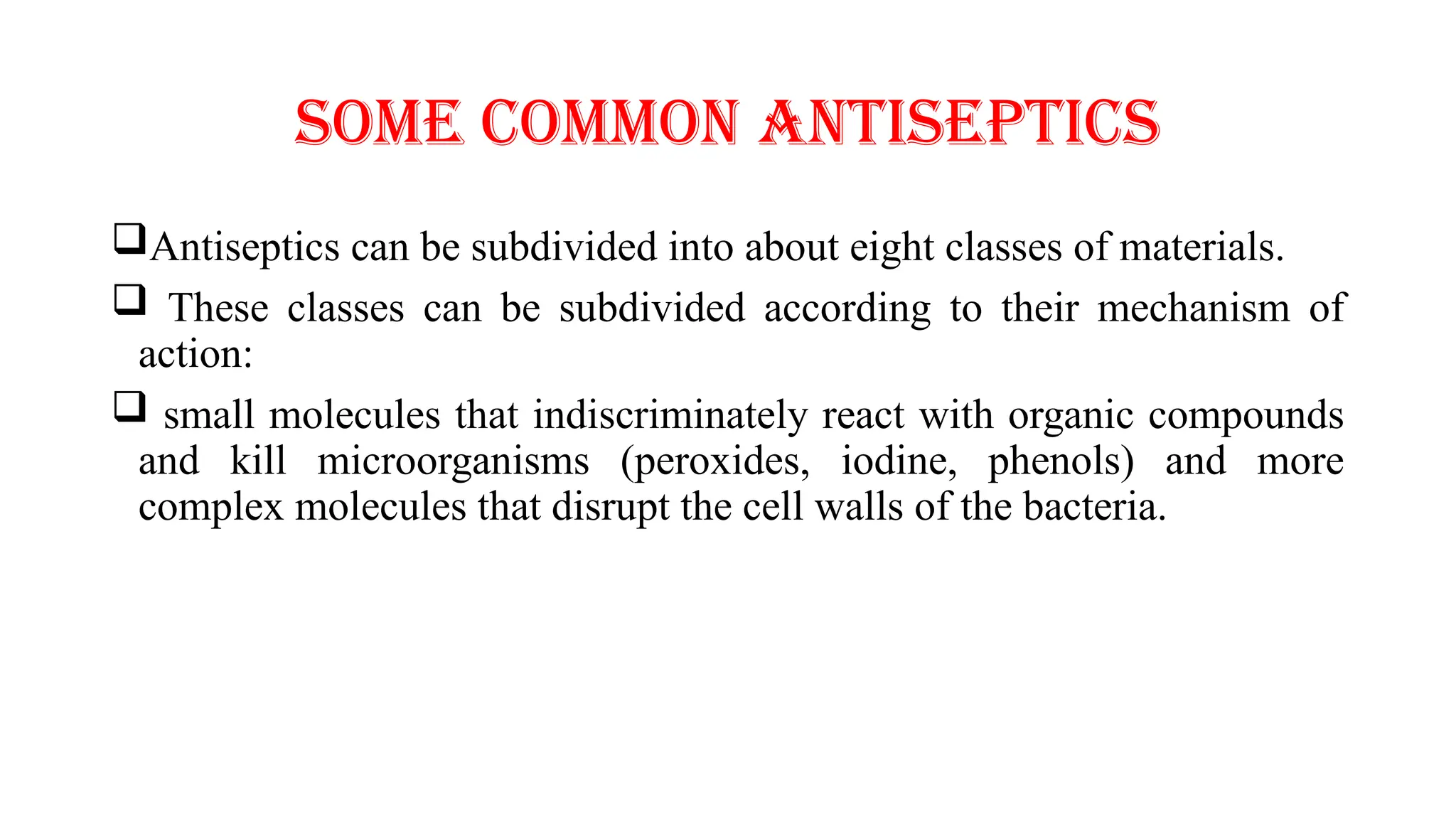 pharmacology of commonly used antiseptics and disinfectants | PPTX