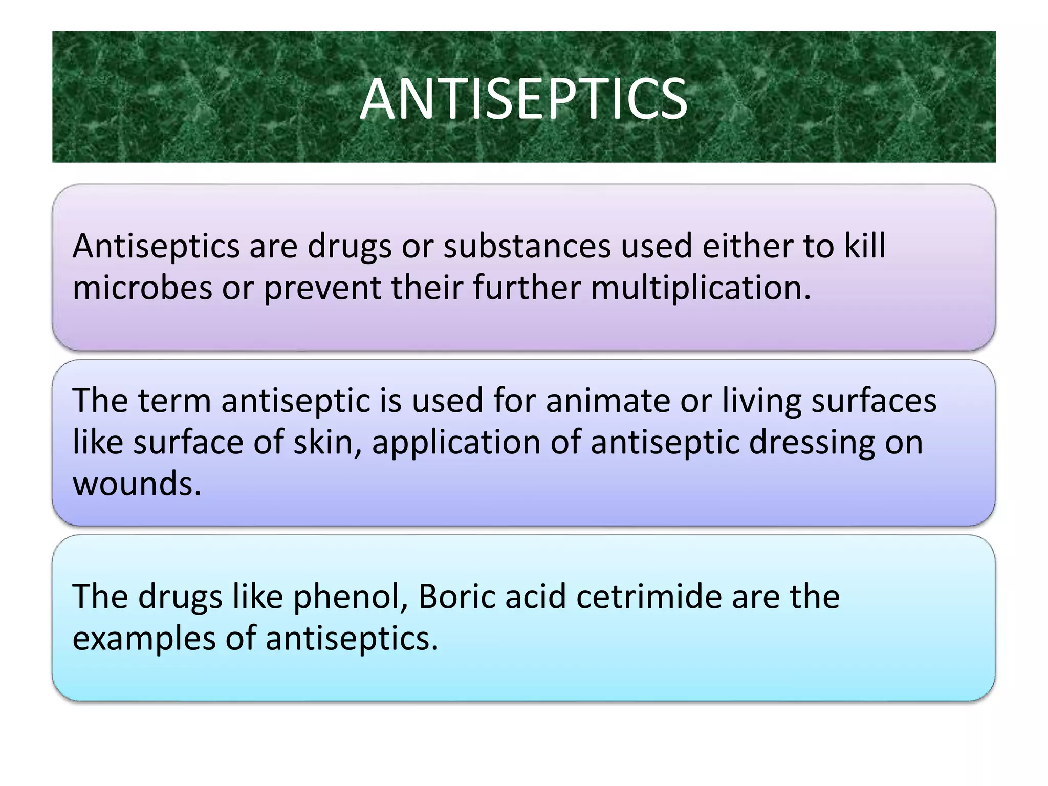 Antiseptics, disinfectants | PPTX