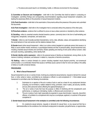 Anti sexual harrasment and safe spaces policy.docx | Sexual Conditions ...