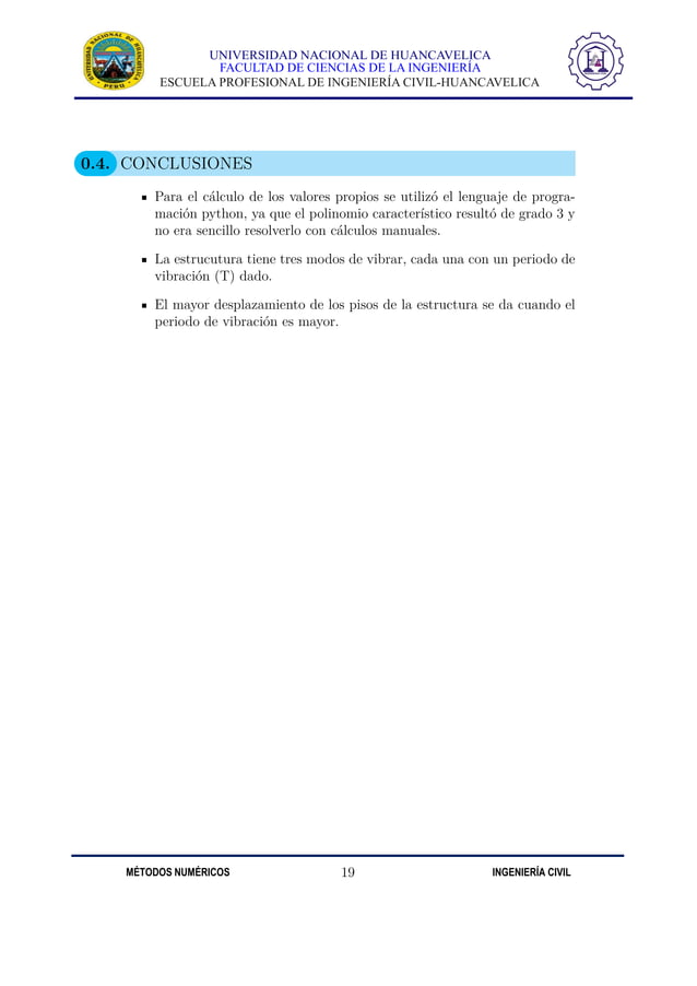 Cálculo De Modos De Vibración De Una Estructura De Varios Grados De