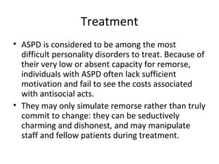 Antisocial personality disorder | PPT