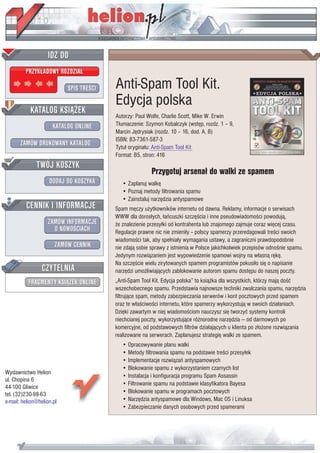 Anti-Spam Tool Kit. Edycja polska | PDF