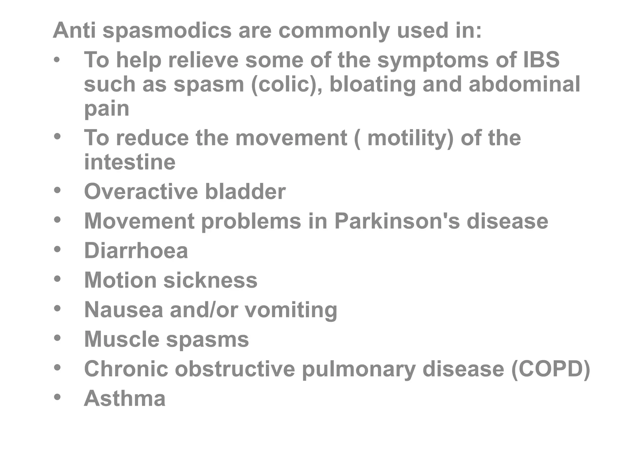 Antispasmodic drugs | PPTX