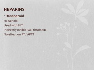 Antithrombotic anticoagulants | PPTX