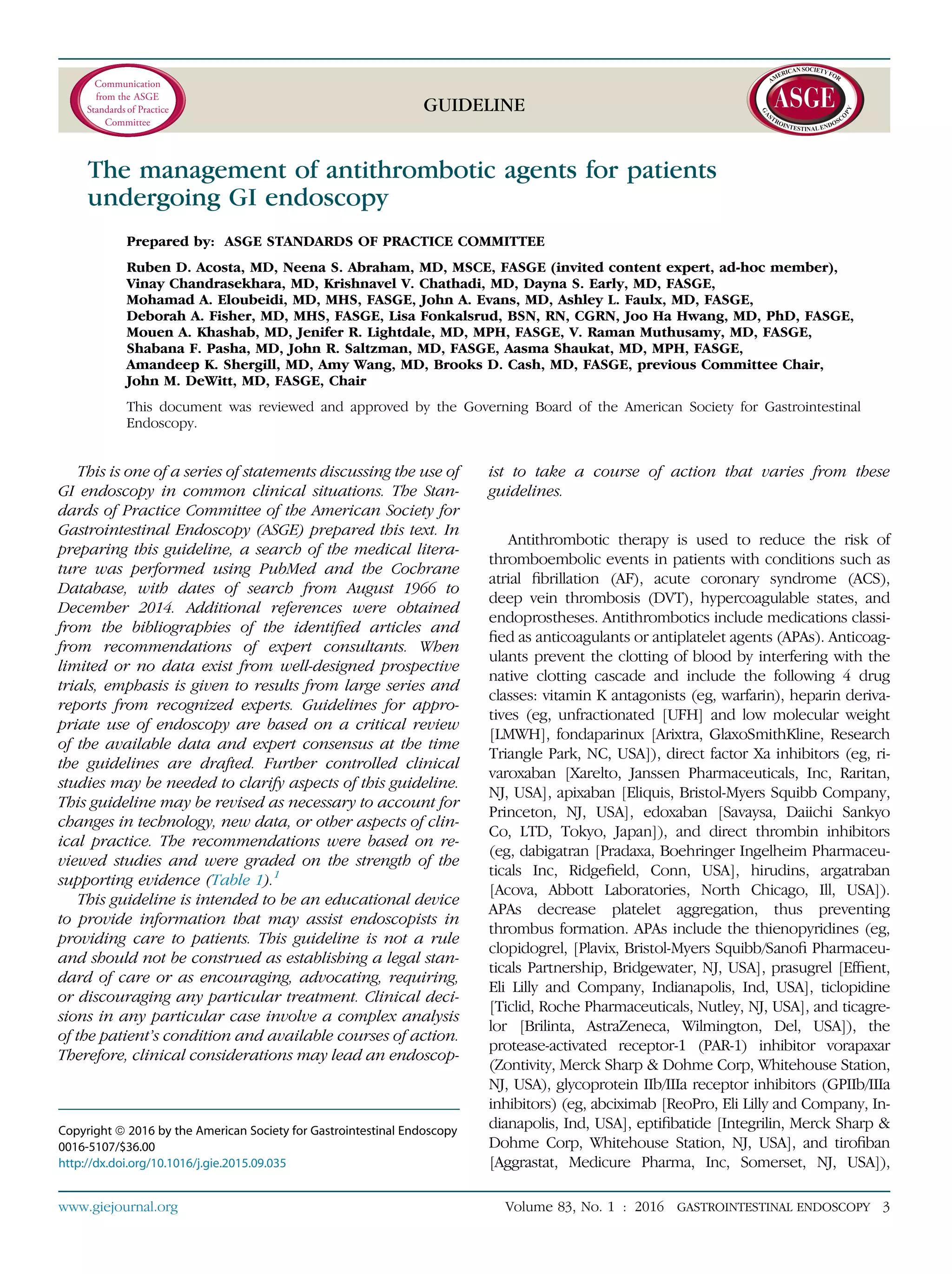 Antithrombotics and endoscopy | PDF