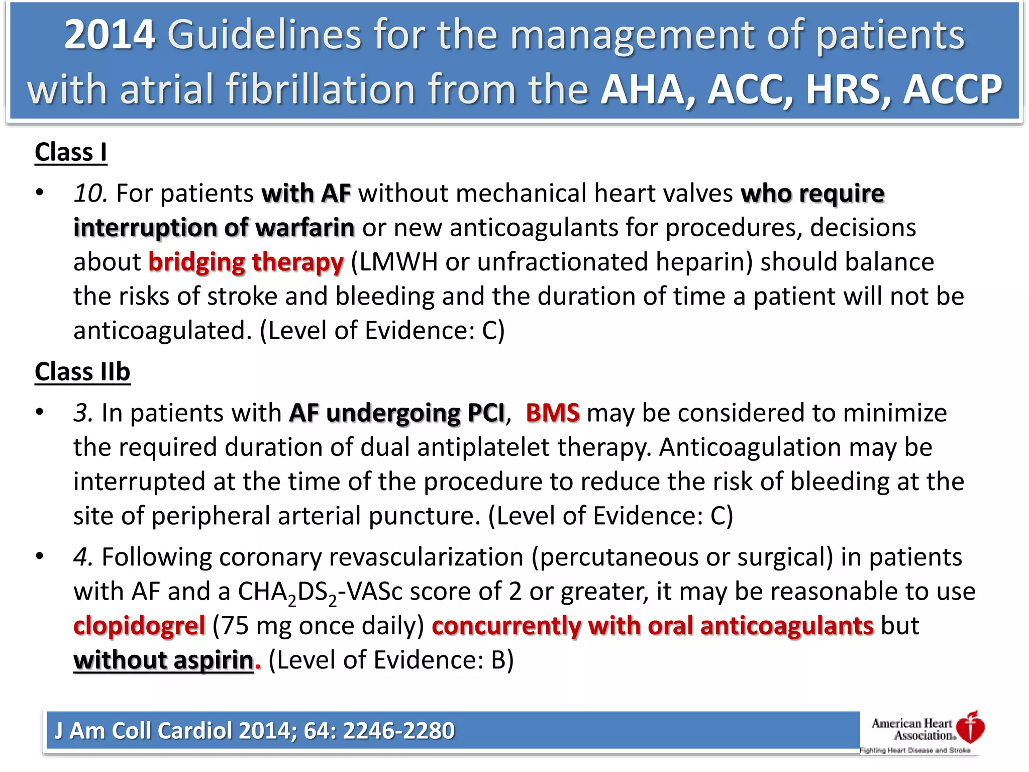 Antithrombotic therapy after pci in atrial fibrillation 2016 | PPTX