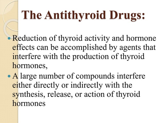 Anti thyroid drugs