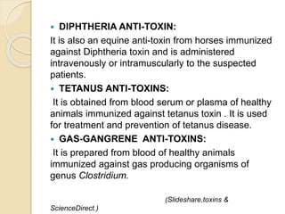 Anti toxins principle and their uses advantages and disadvantages | PPTX