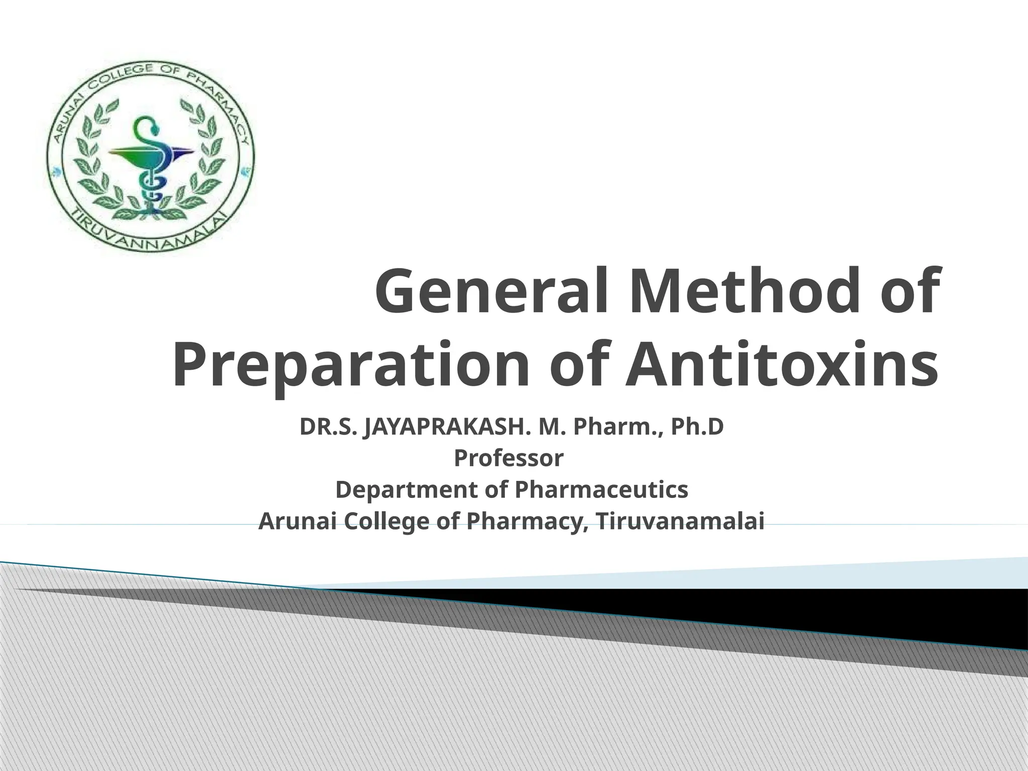 General method of the preparation of antitoxin | PPTX