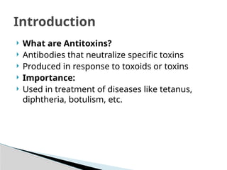 General method of the preparation of antitoxin | PPTX