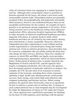 ANTITRUST IN HEALTH CARE The purpose of antitrust laws is to pro.docx