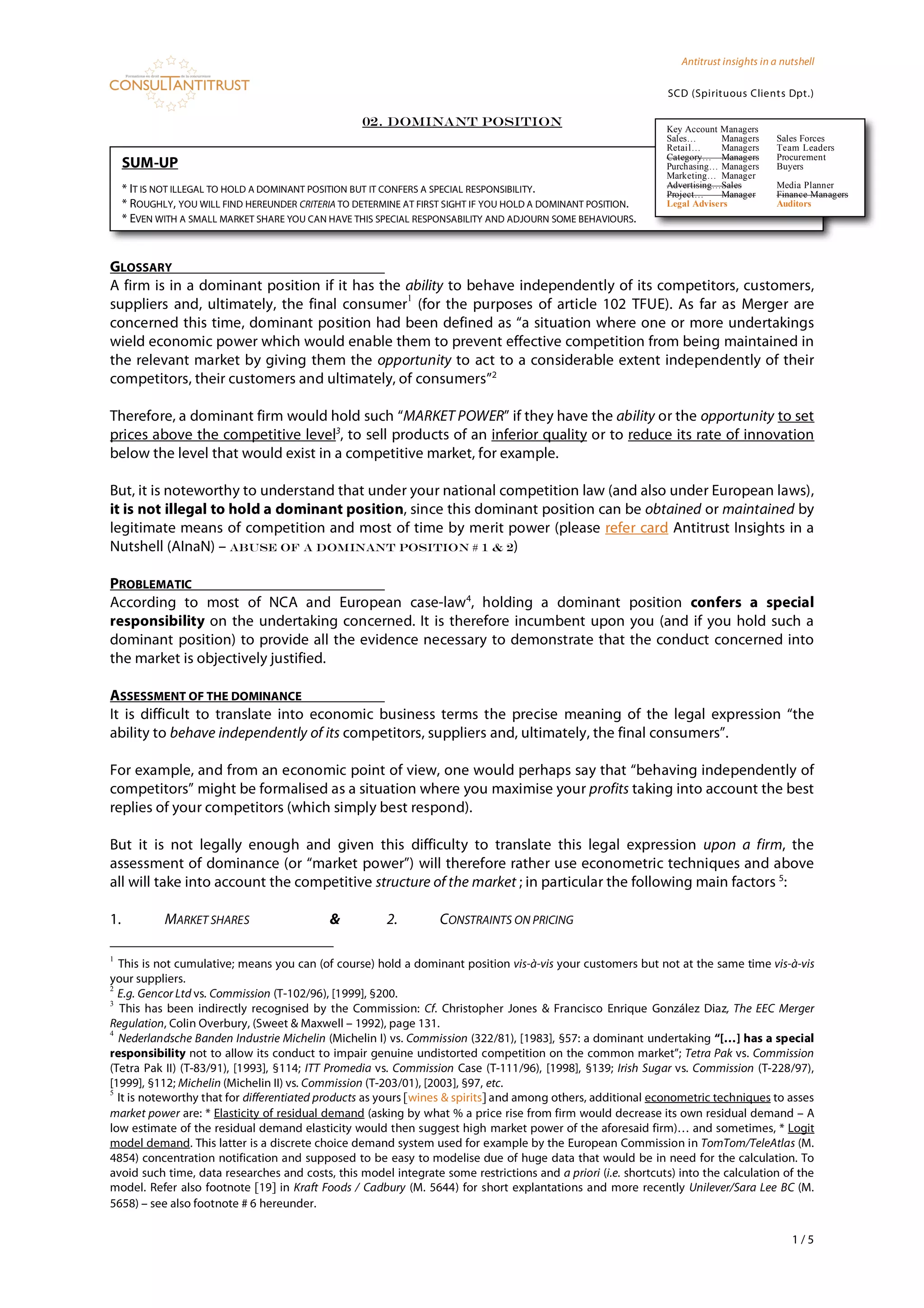 Antitrust IiaN - DOMINANT POSITION (EN) | PDF