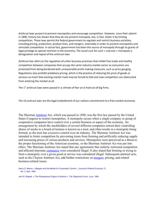 Antitrust laws | DOC