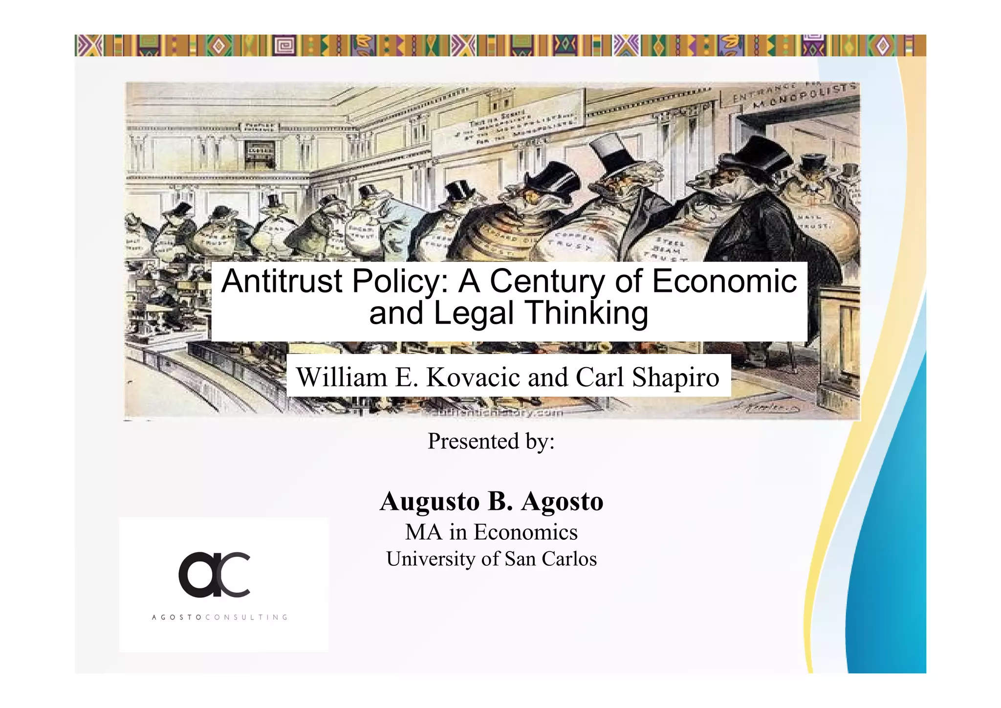Antitrust Policy: A Century of Economic and Legal Thinking | PDF