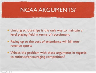Antit-trust and the NCAA (2008) | PPT