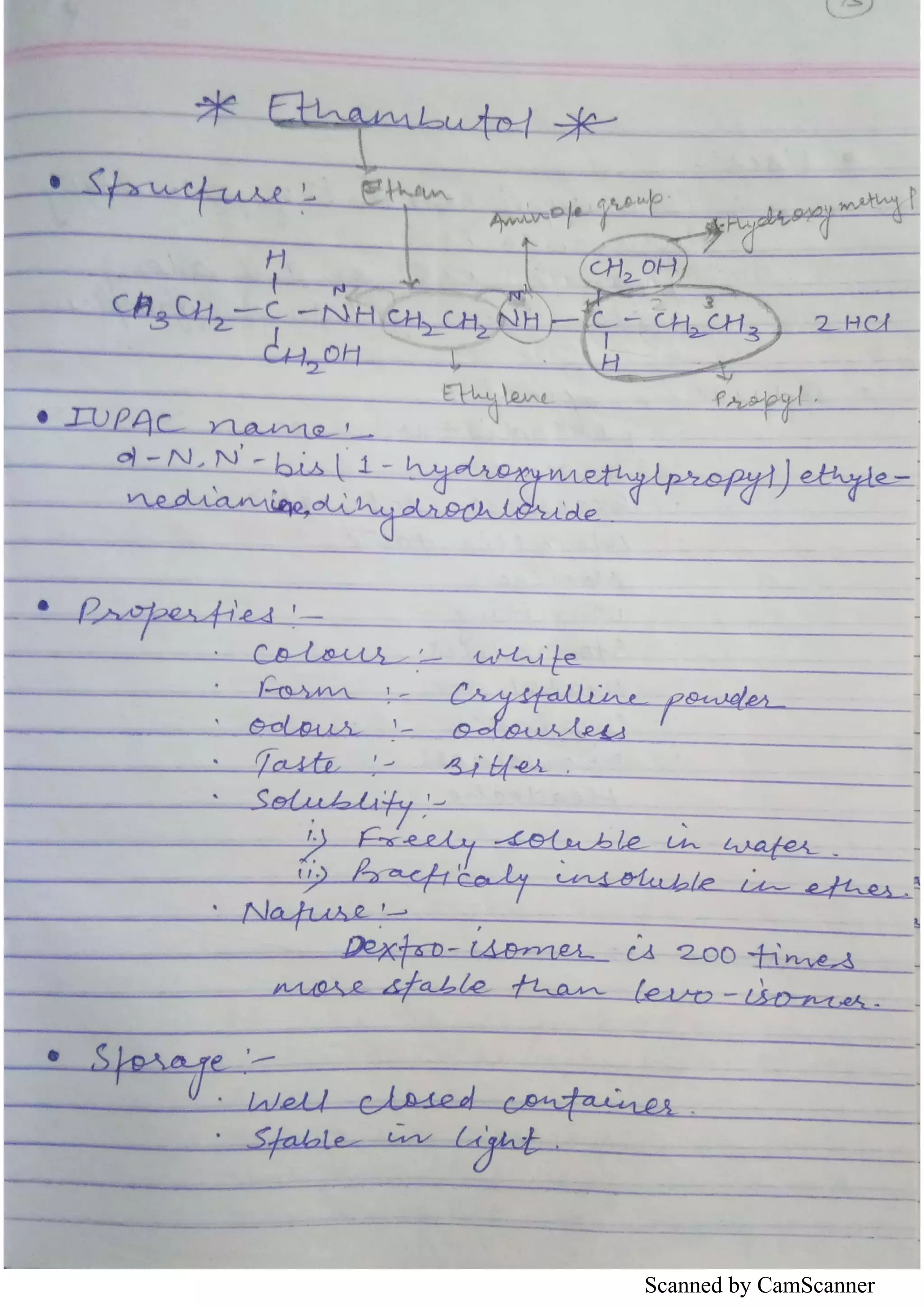 Antitubercular drug Notes by Guideline Pharmacy Classes (Written by ...