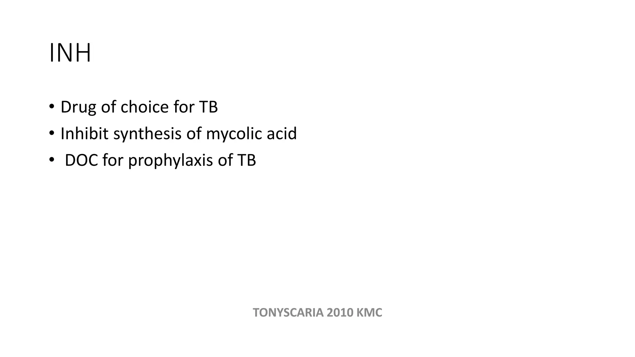 Anti tubercular drugs PHARMACOLOGY REVISION NOTES | PDF