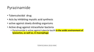 Anti tubercular drugs PHARMACOLOGY REVISION NOTES | PDF