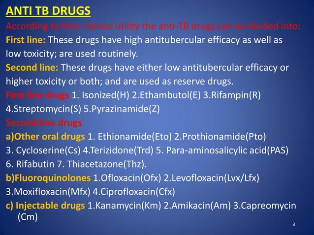 Antitubercular drugs. | PPT