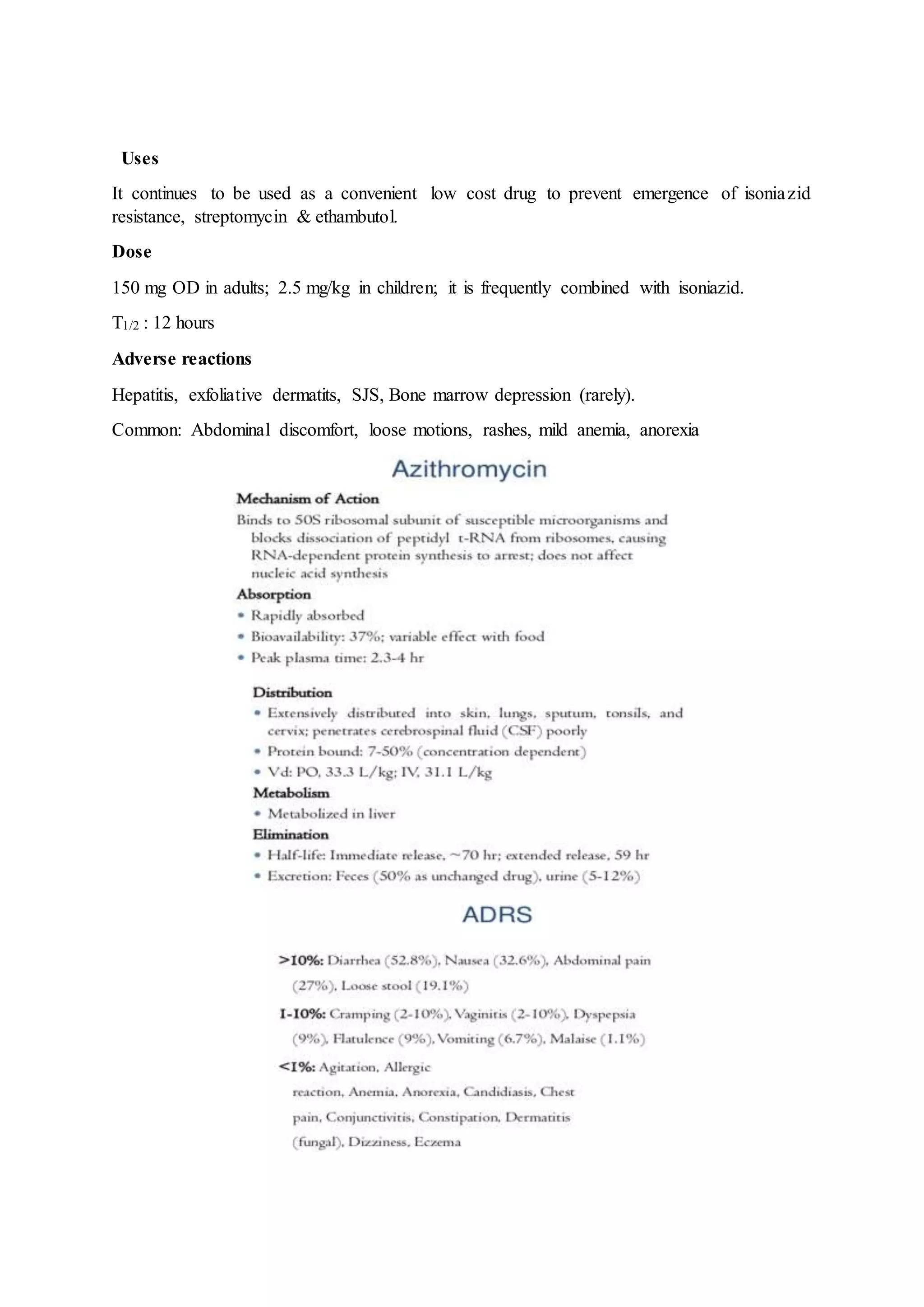 Antitubercular drugs (ATT drugs) | DOCX